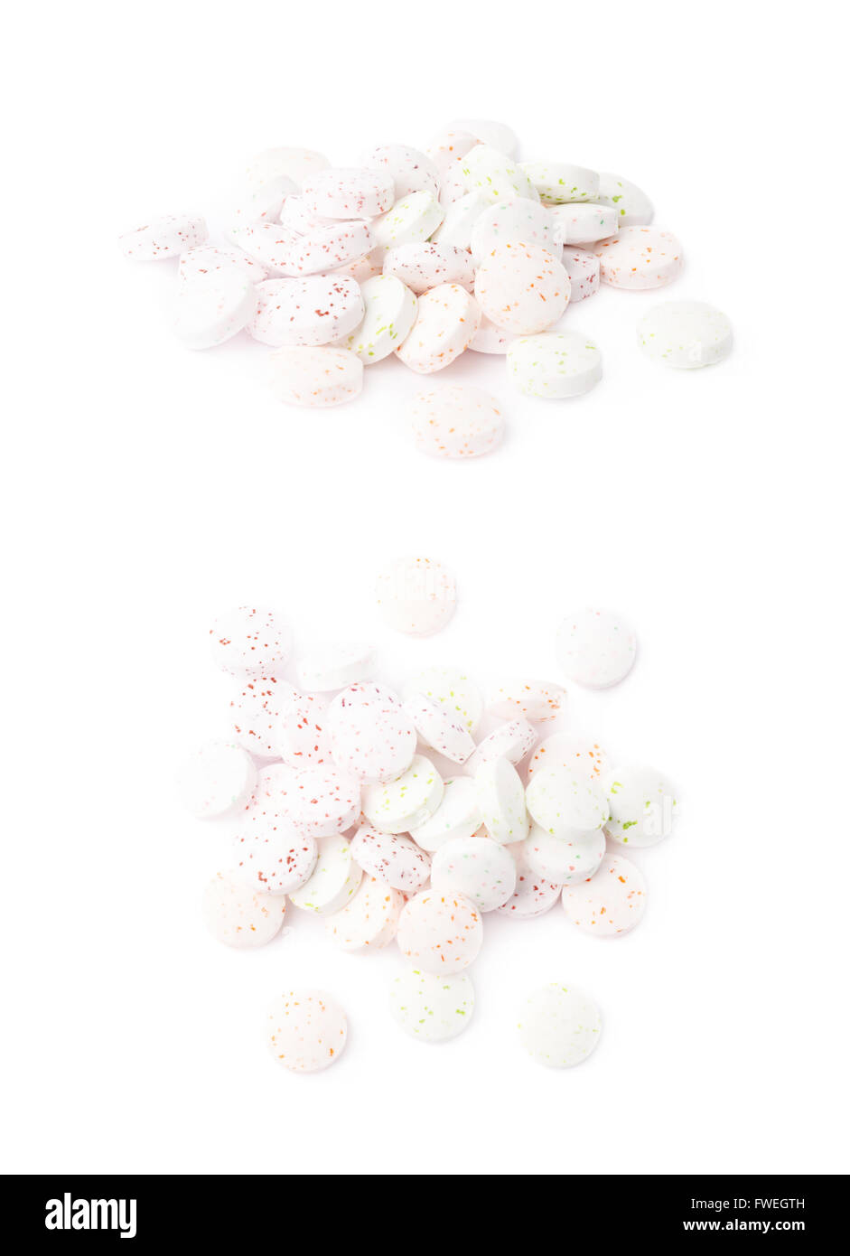 Pile of white breath mint candies isolated Stock Photo - Alamy