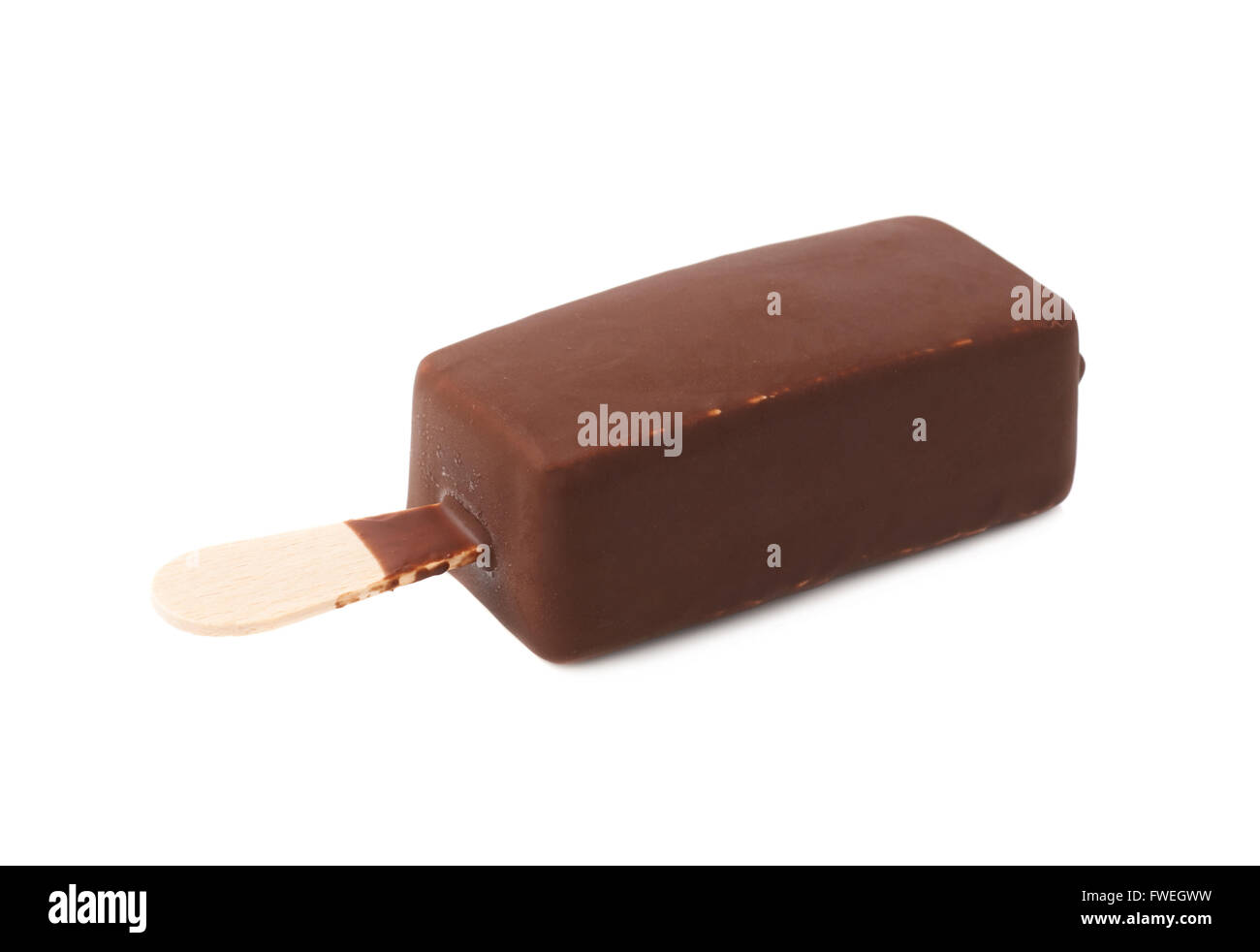 Chocolate covered vanilla ice cream bar Stock Photo - Alamy