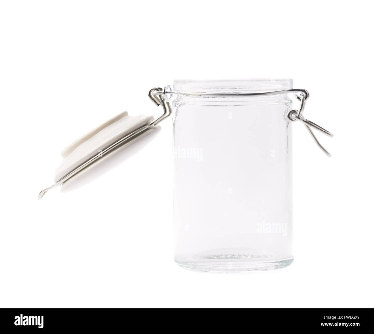 Empty glass jar isolated Stock Photo - Alamy