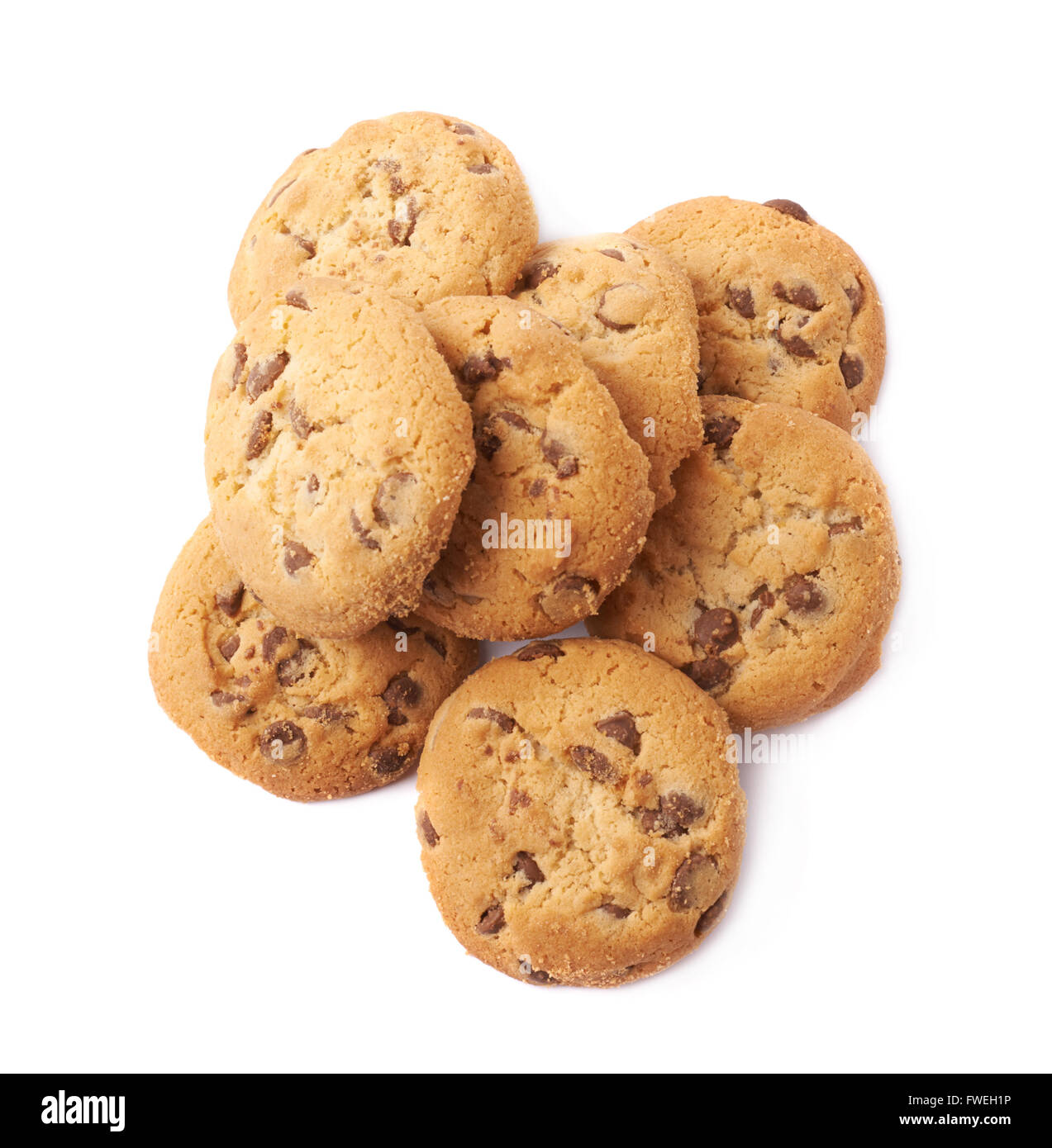 Pile of round cookies isolated Stock Photo - Alamy