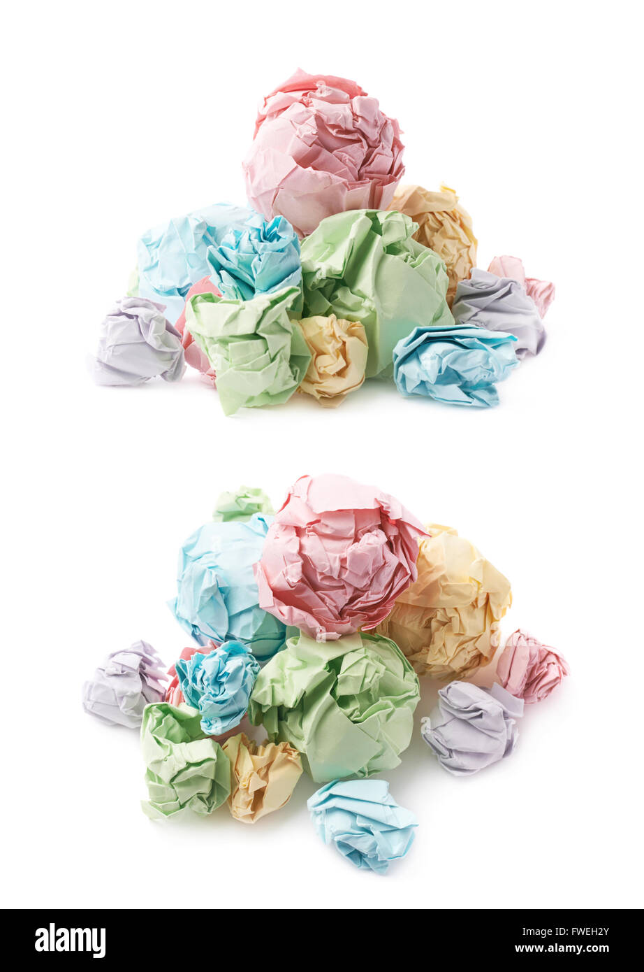 Pile of crumpled paper balls isolated Stock Photo - Alamy