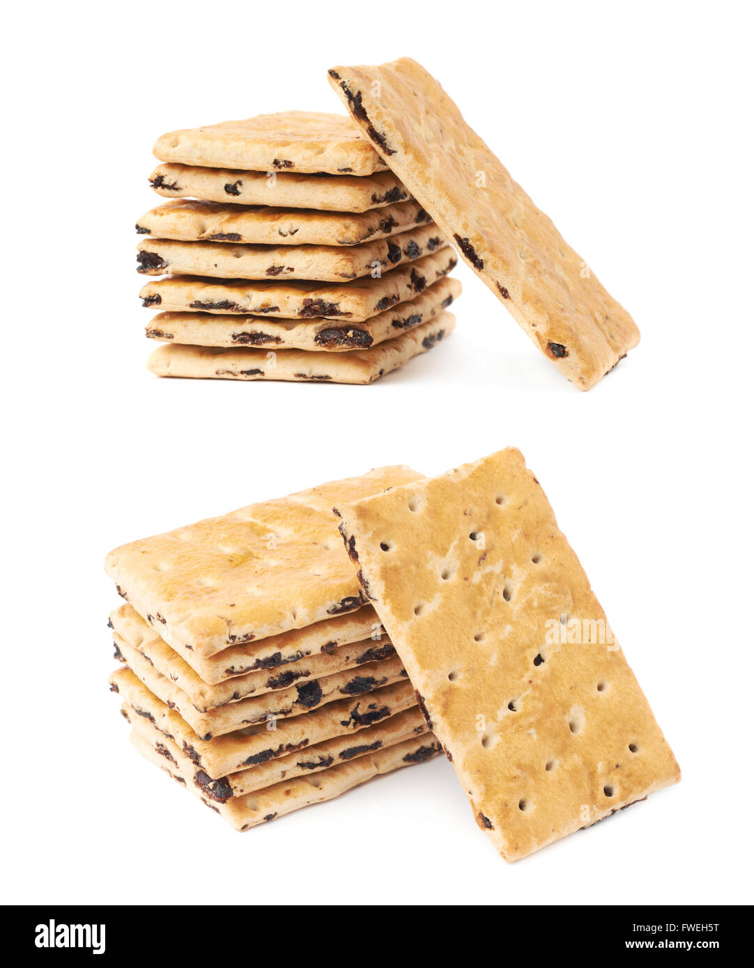 Cracker raisin cookies composition Stock Photo - Alamy