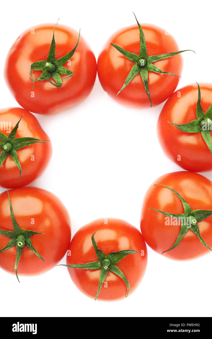 Multiple tomatoes aligned in a circle Stock Photo - Alamy