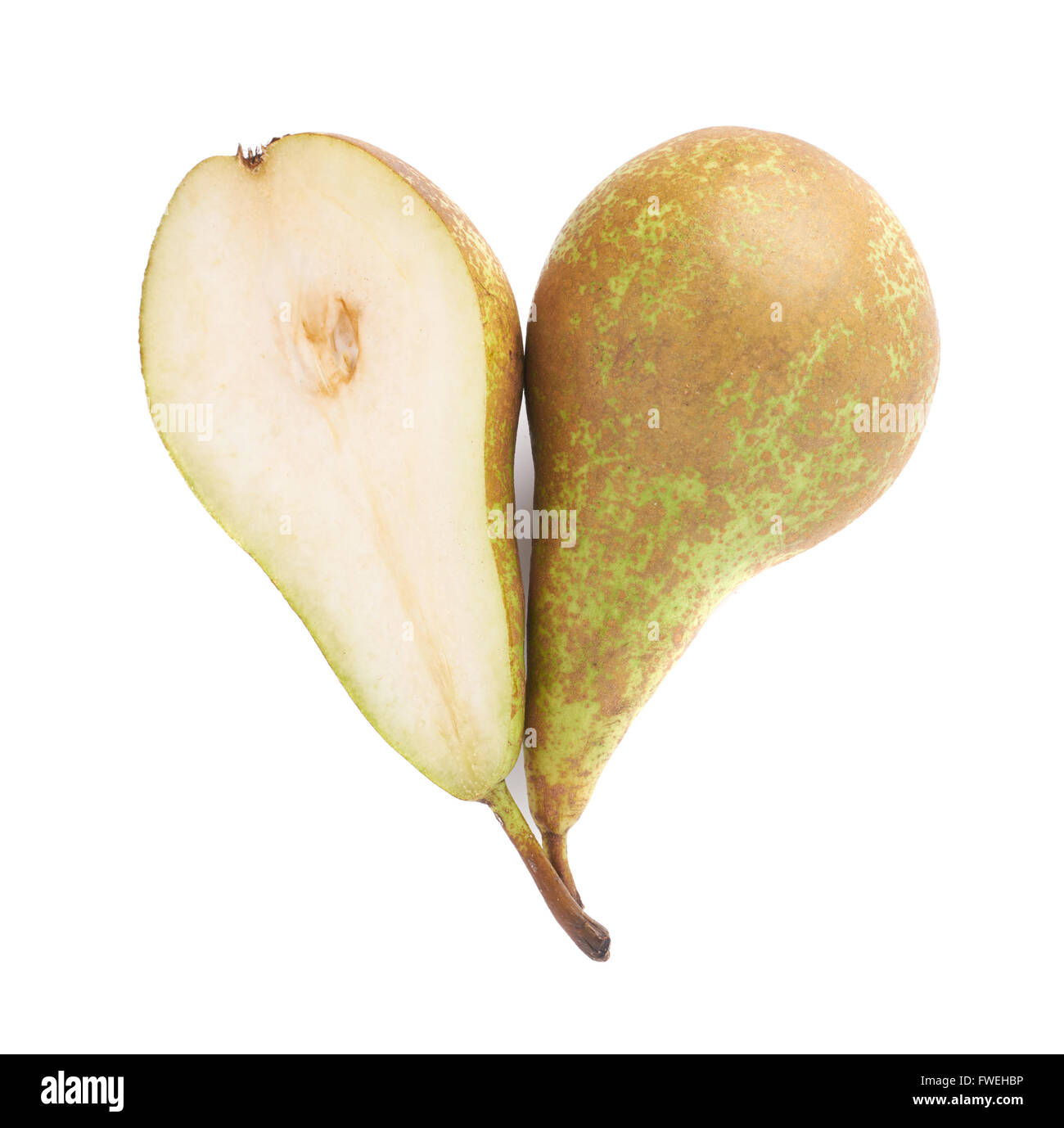 Heart shaped pear composition isolated Stock Photo - Alamy