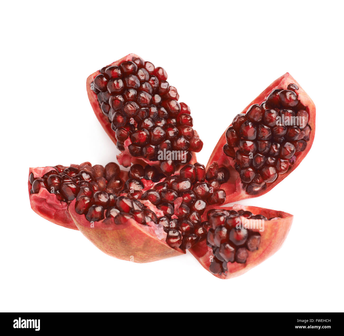 Split open pomegranate fruit Stock Photo - Alamy
