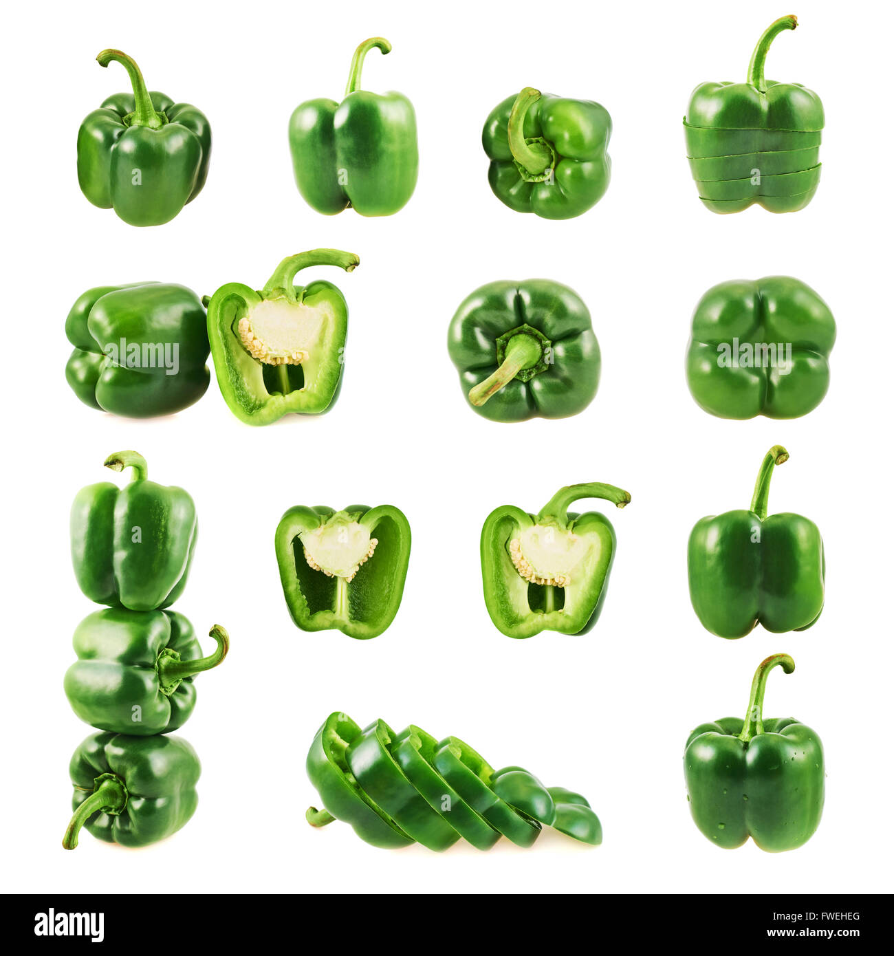 Set of multiple bell pepper compositions Stock Photo - Alamy