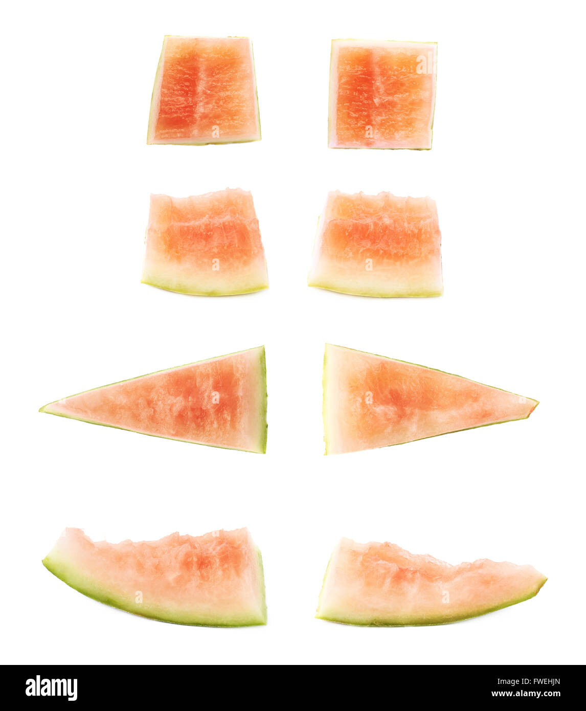 Eaten to the crust watermelon piece Stock Photo - Alamy