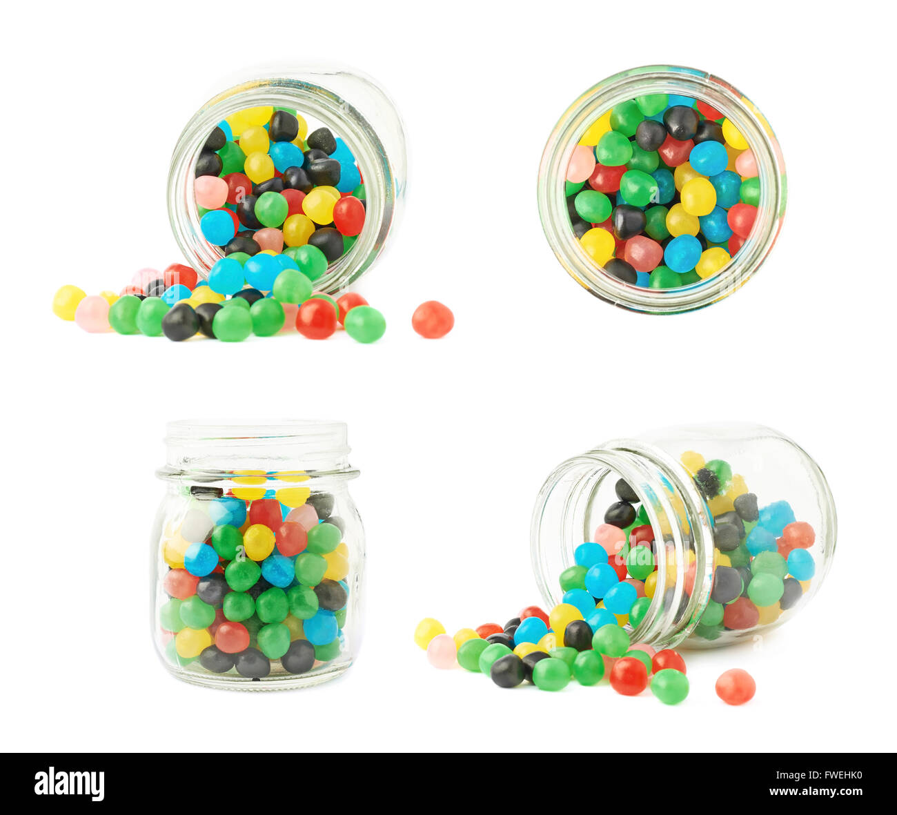 Jar full of candy ball sweets Stock Photo - Alamy