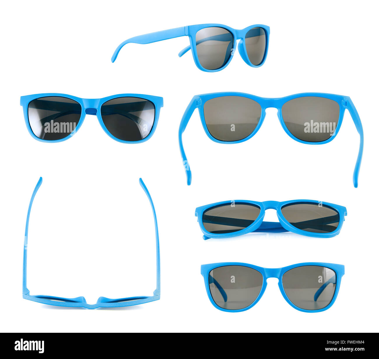 Blue sun glasses isolated Stock Photo - Alamy