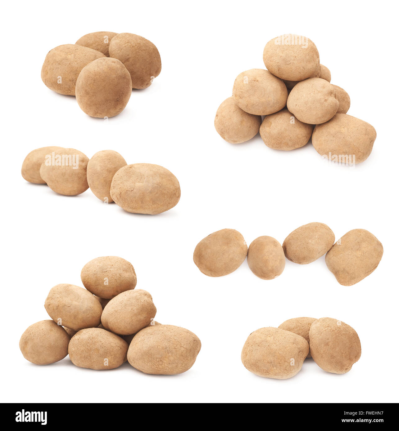 Pile of dirty earth potatoes isolated Stock Photo - Alamy