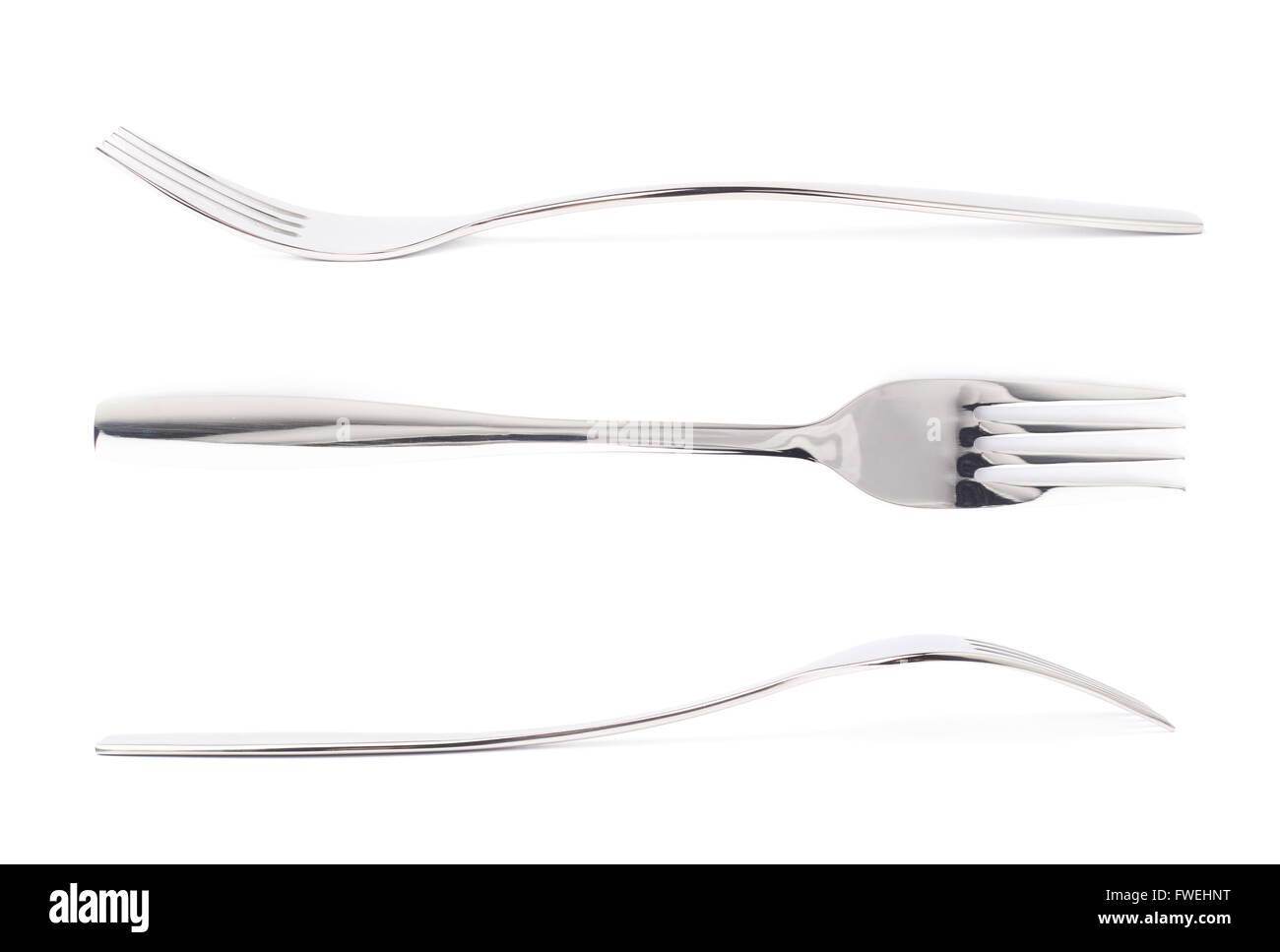Stainless steel glossy metal fork isolated Stock Photo - Alamy