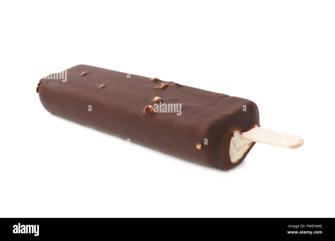 Chocolate covered vanilla ice cream bar Stock Photo - Alamy