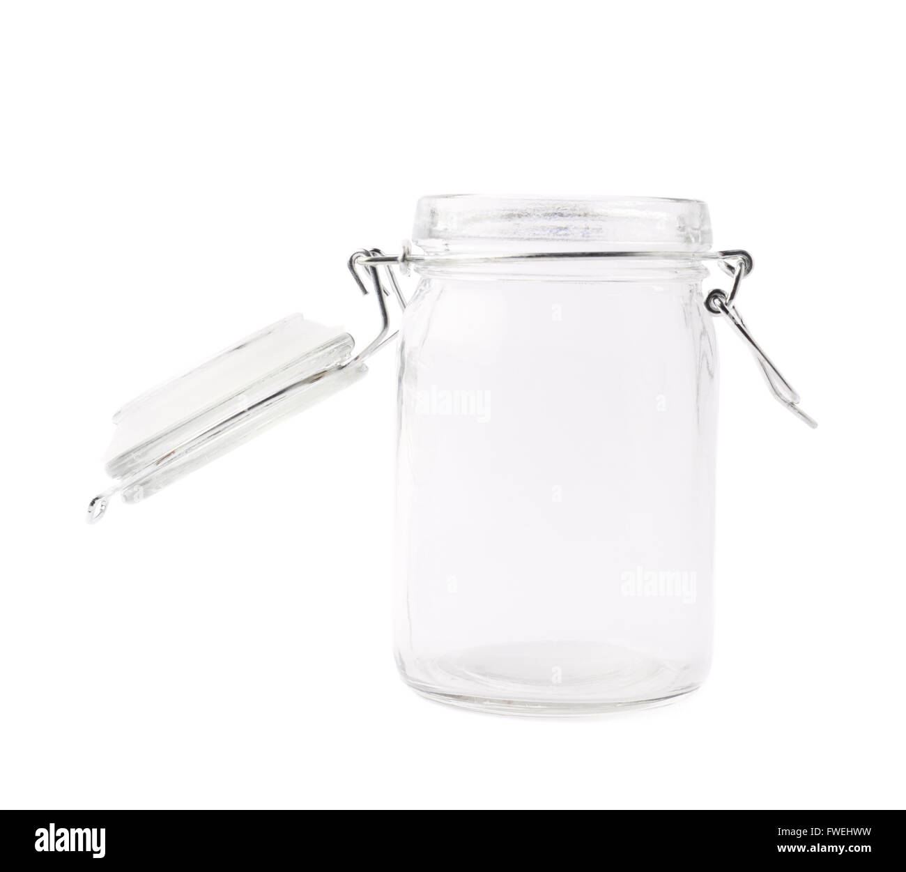 Empty glass jar isolated Stock Photo - Alamy