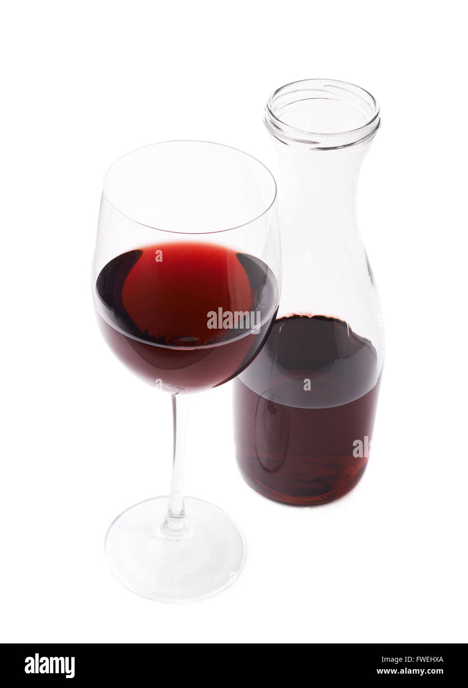 Wine glass and bottle composition isolated Stock Photo - Alamy