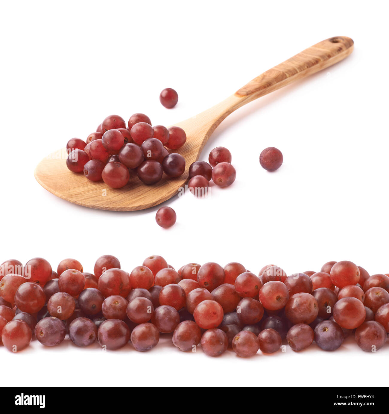 Spoon ladle filled with dark grapes Stock Photo - Alamy