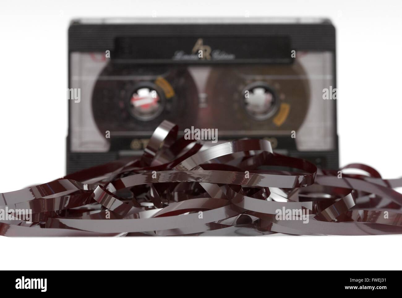 An audio cassette with magnetic tape pulled out Stock Photo - Alamy