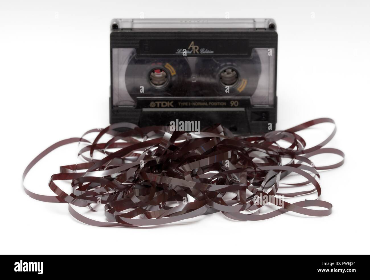 An audio cassette with magnetic tape pulled out Stock Photo - Alamy