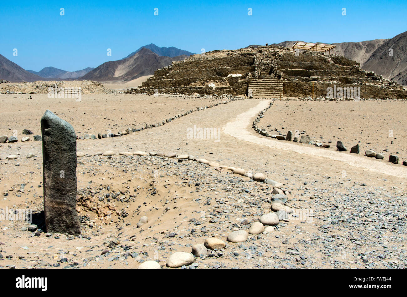 Archaeological zone of Caral ( 2600 BCE and 2000 BCE) . Supe valley ...