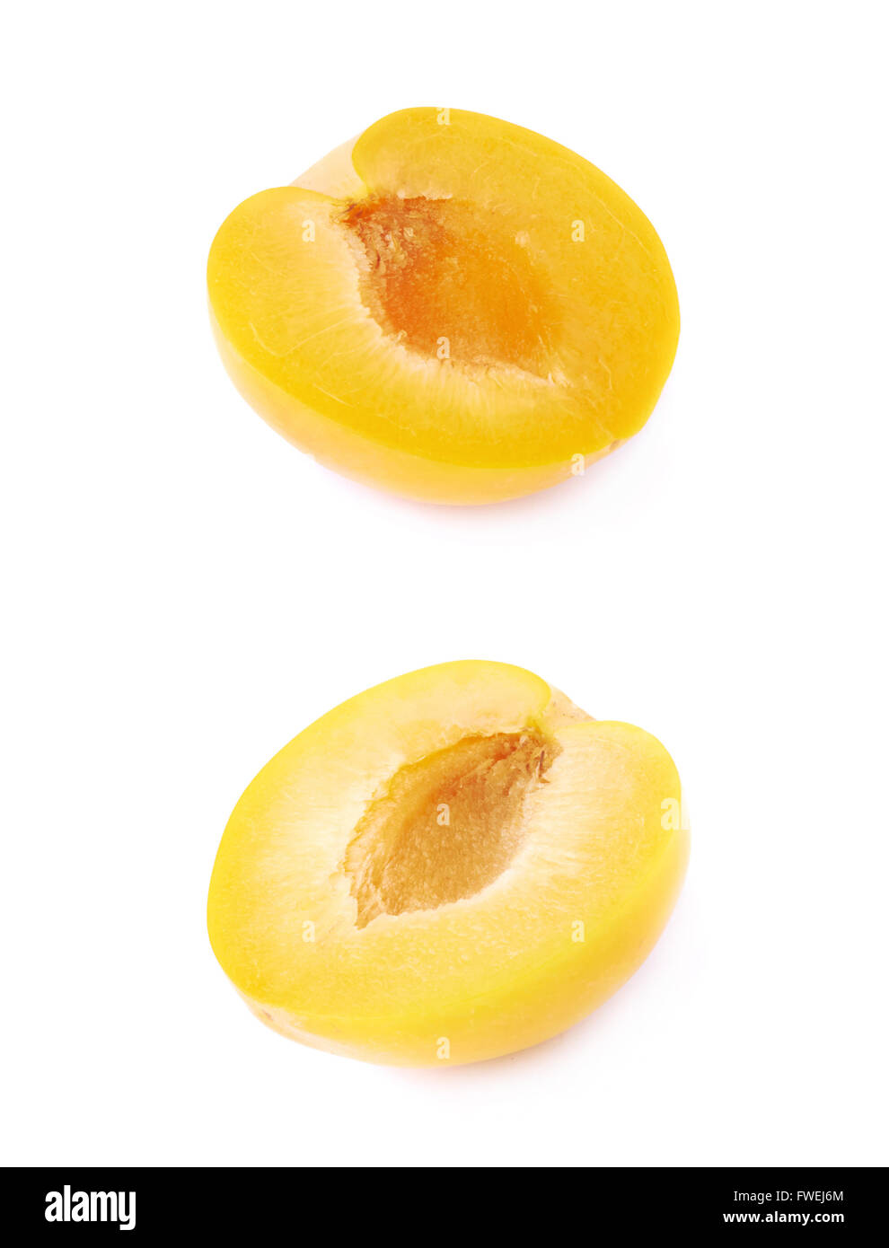 Cut open plum half isolated hi-res stock photography and images - Alamy