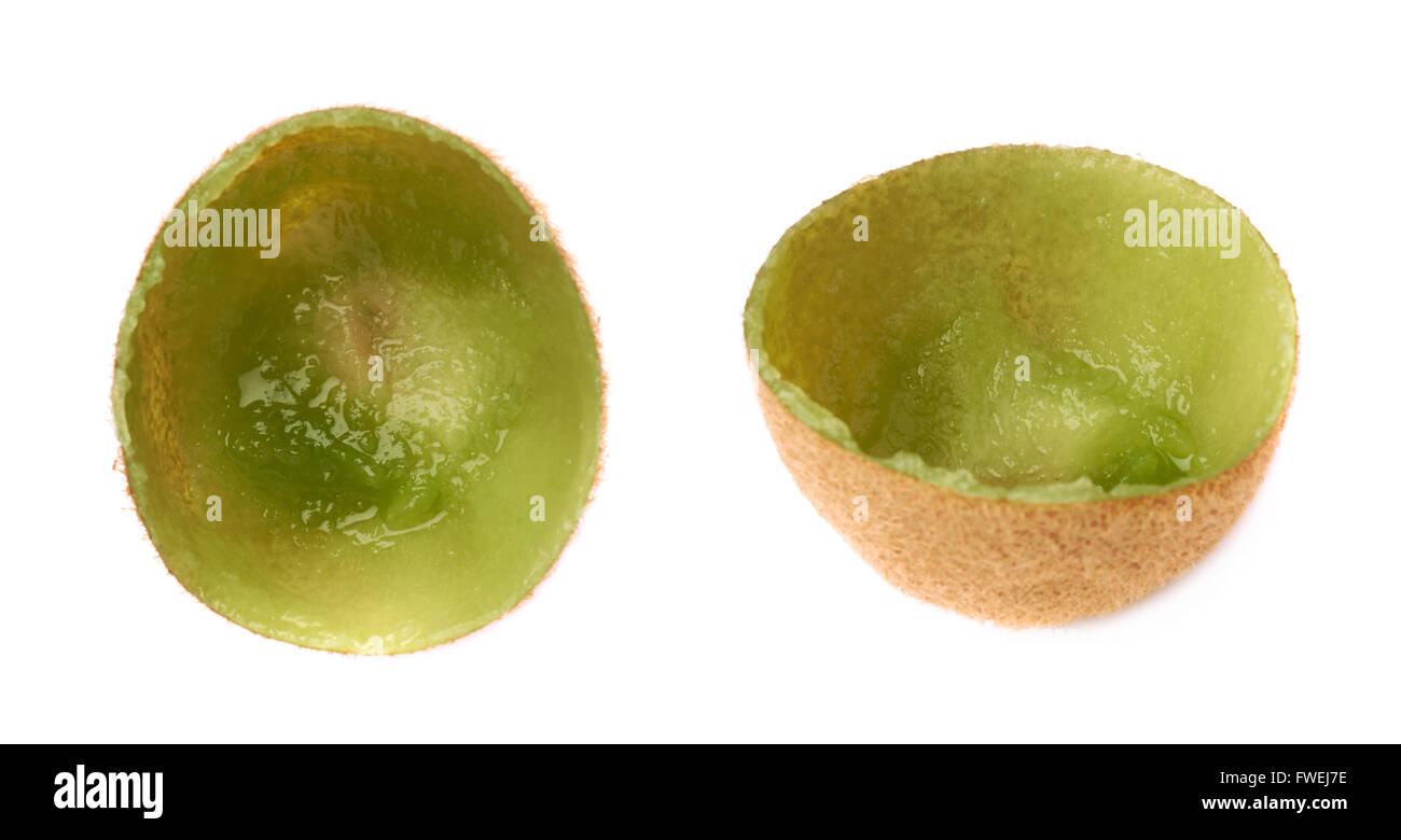 Kiwifruit skin shell isolated Stock Photo - Alamy