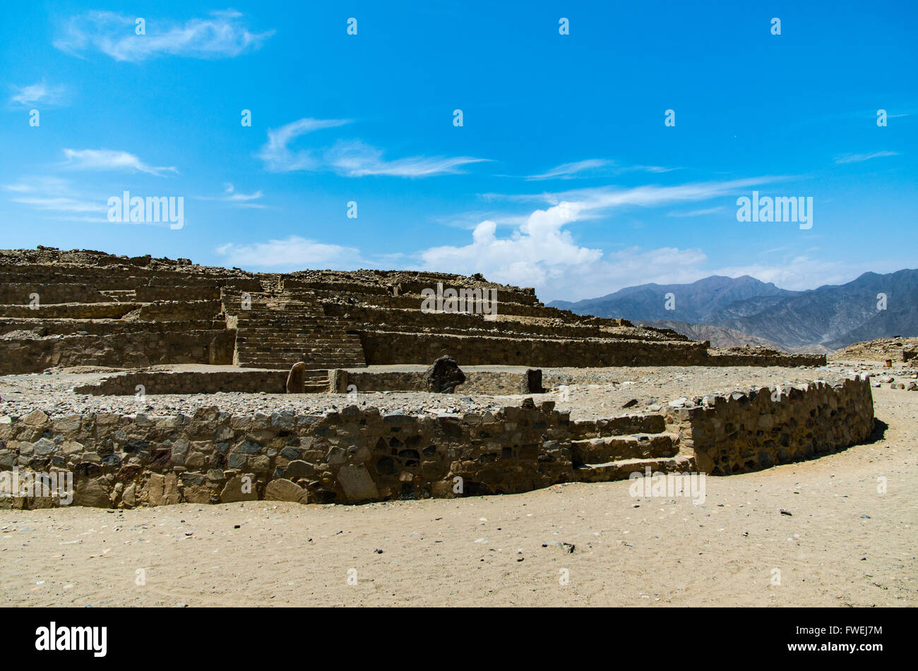 Archaeological zone of Caral ( 2600 BCE and 2000 BCE) . Supe valley ...