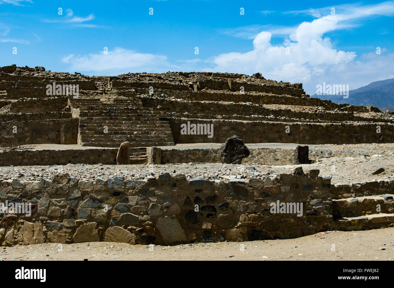 Archaeological zone of Caral ( 2600 BCE and 2000 BCE) . Supe valley ...