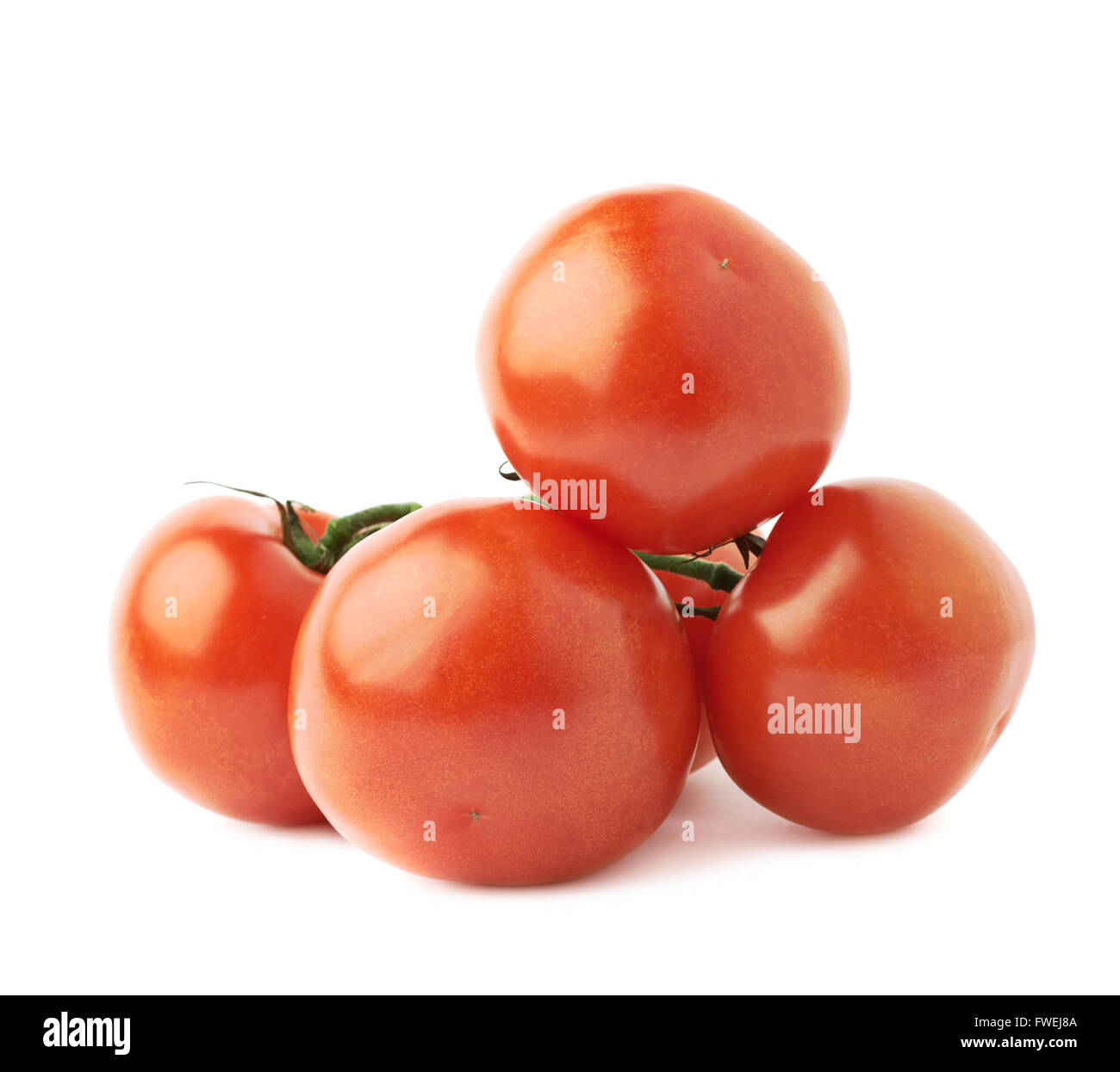 Multiple red tomatoes on a single stem Stock Photo - Alamy