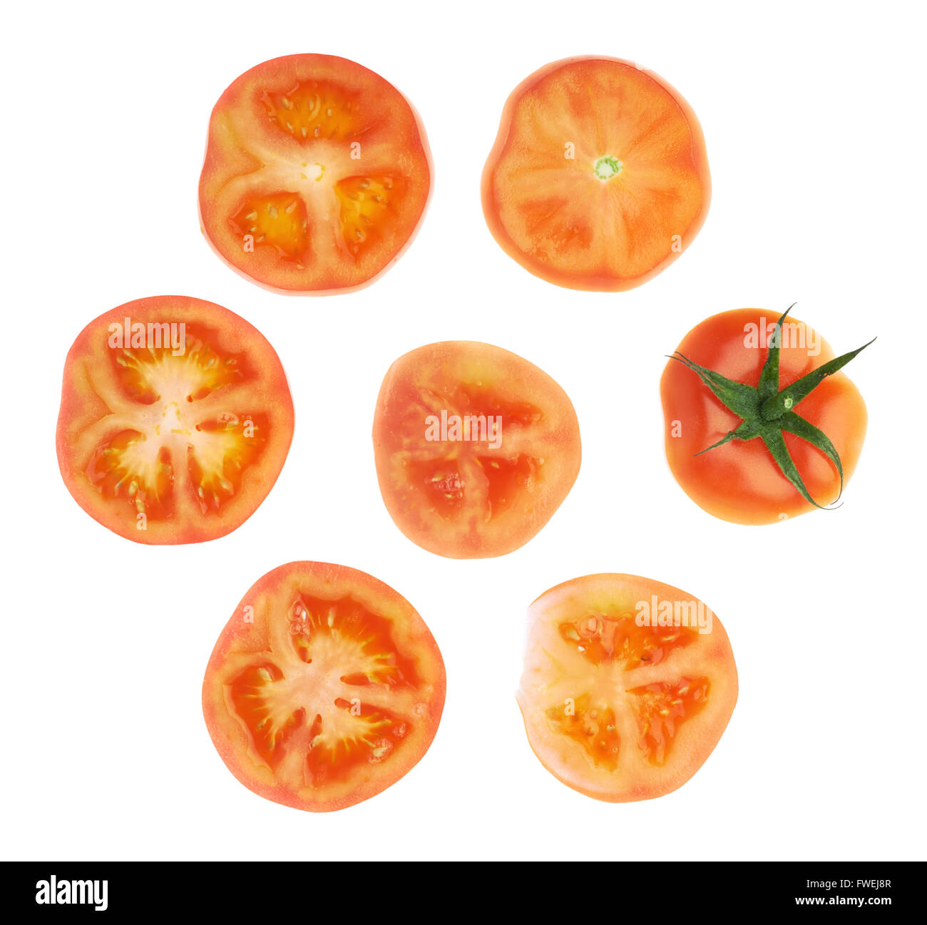 Tomato cross-section slice isolated Stock Photo - Alamy