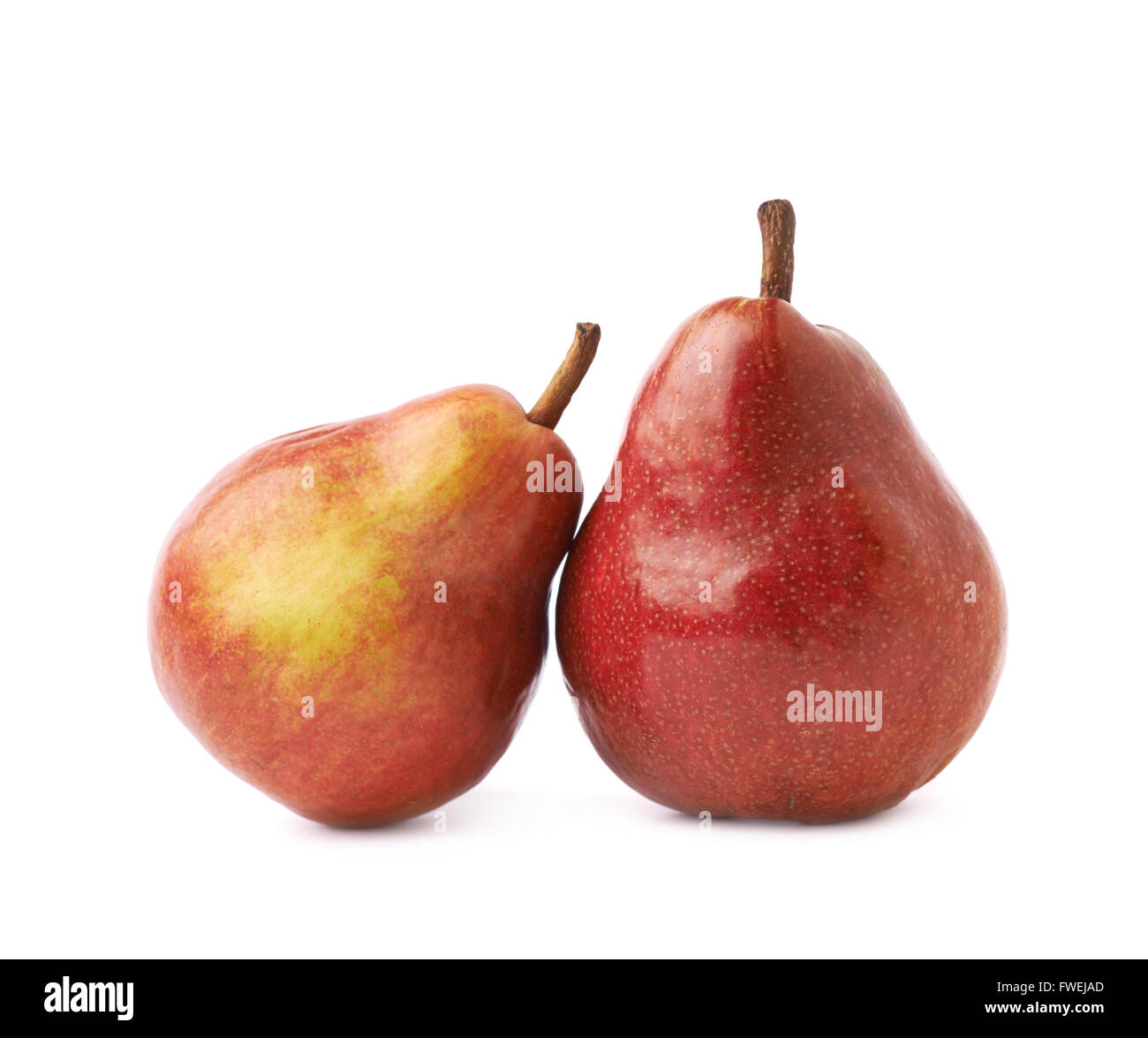 Composition of two red pears isolated Stock Photo - Alamy