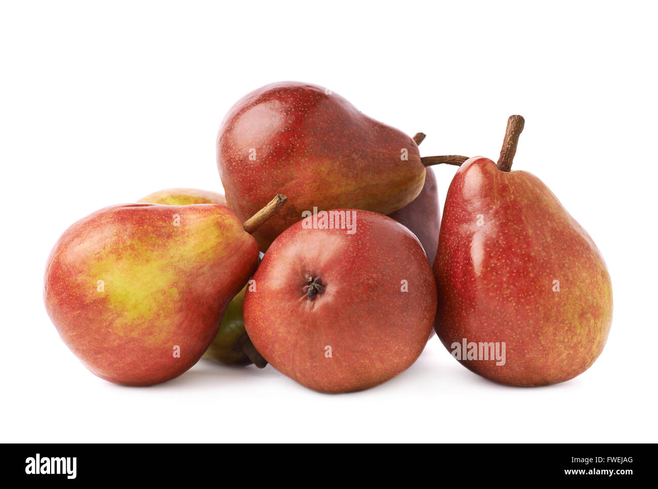 Pile of red pears isolated Stock Photo - Alamy