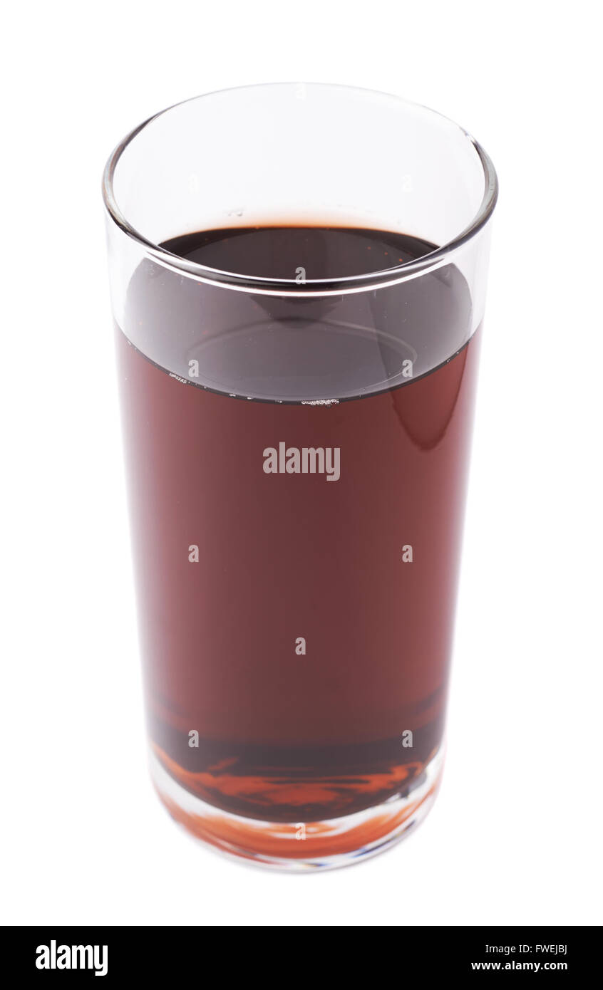 Glass filled with the red juice isolated Stock Photo - Alamy