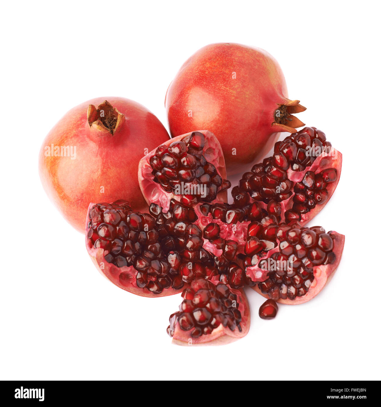 Split open pomegranate fruit Stock Photo - Alamy