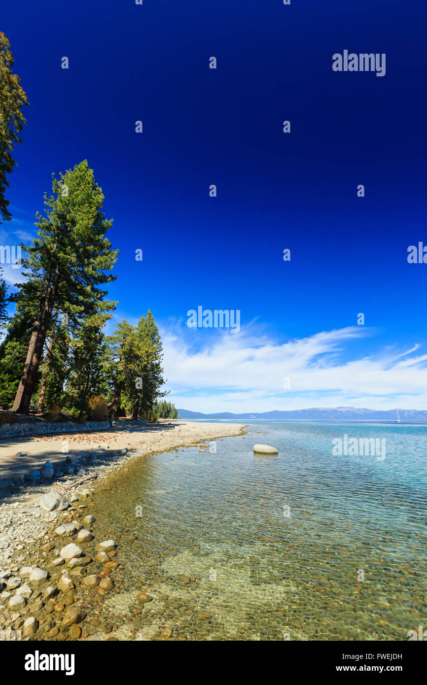 Super clear water and beautiful landscape at Lake Tahoe Stock Photo - Alamy