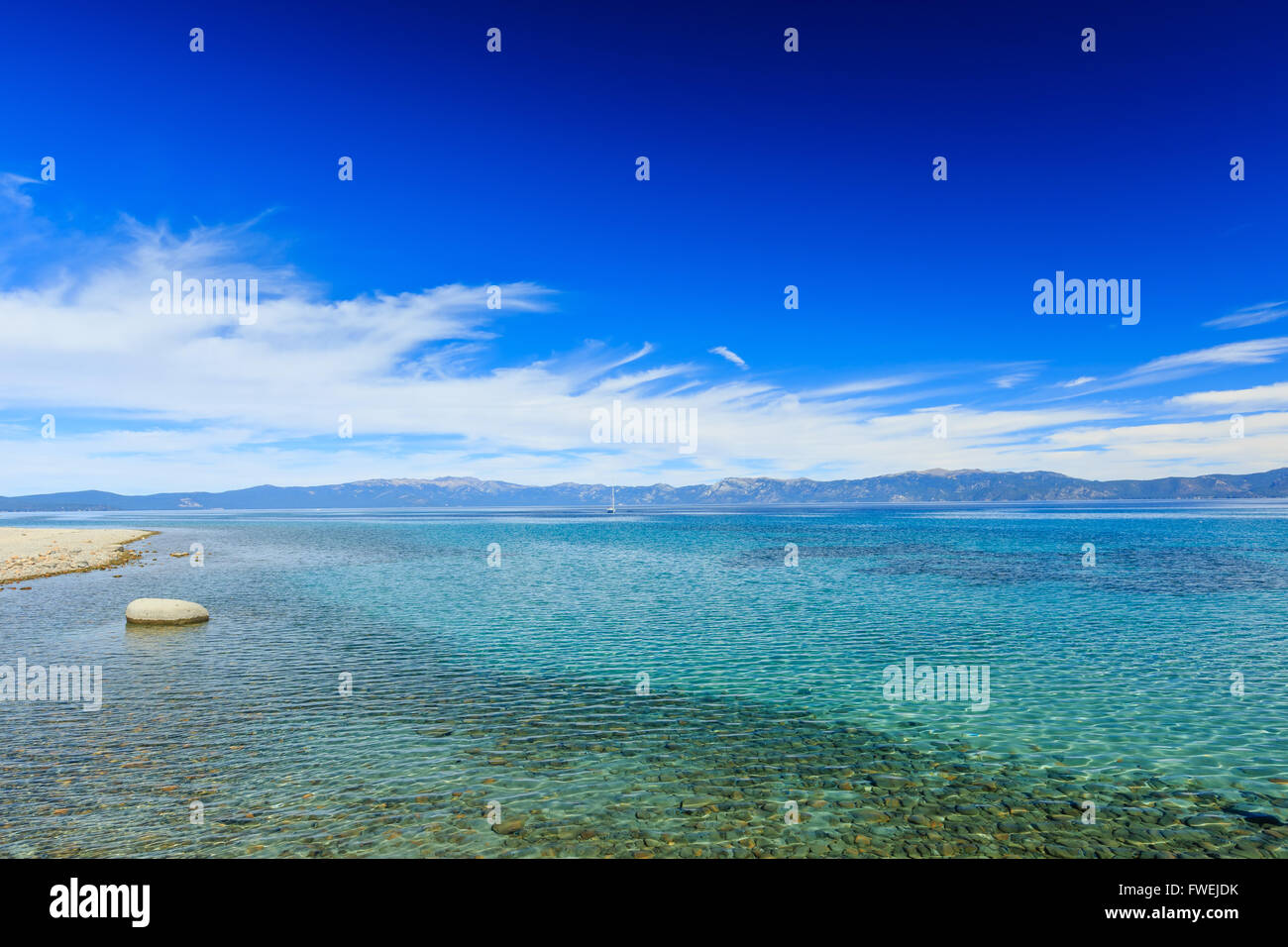 Super clear water and beautiful landscape at Lake Tahoe Stock Photo - Alamy