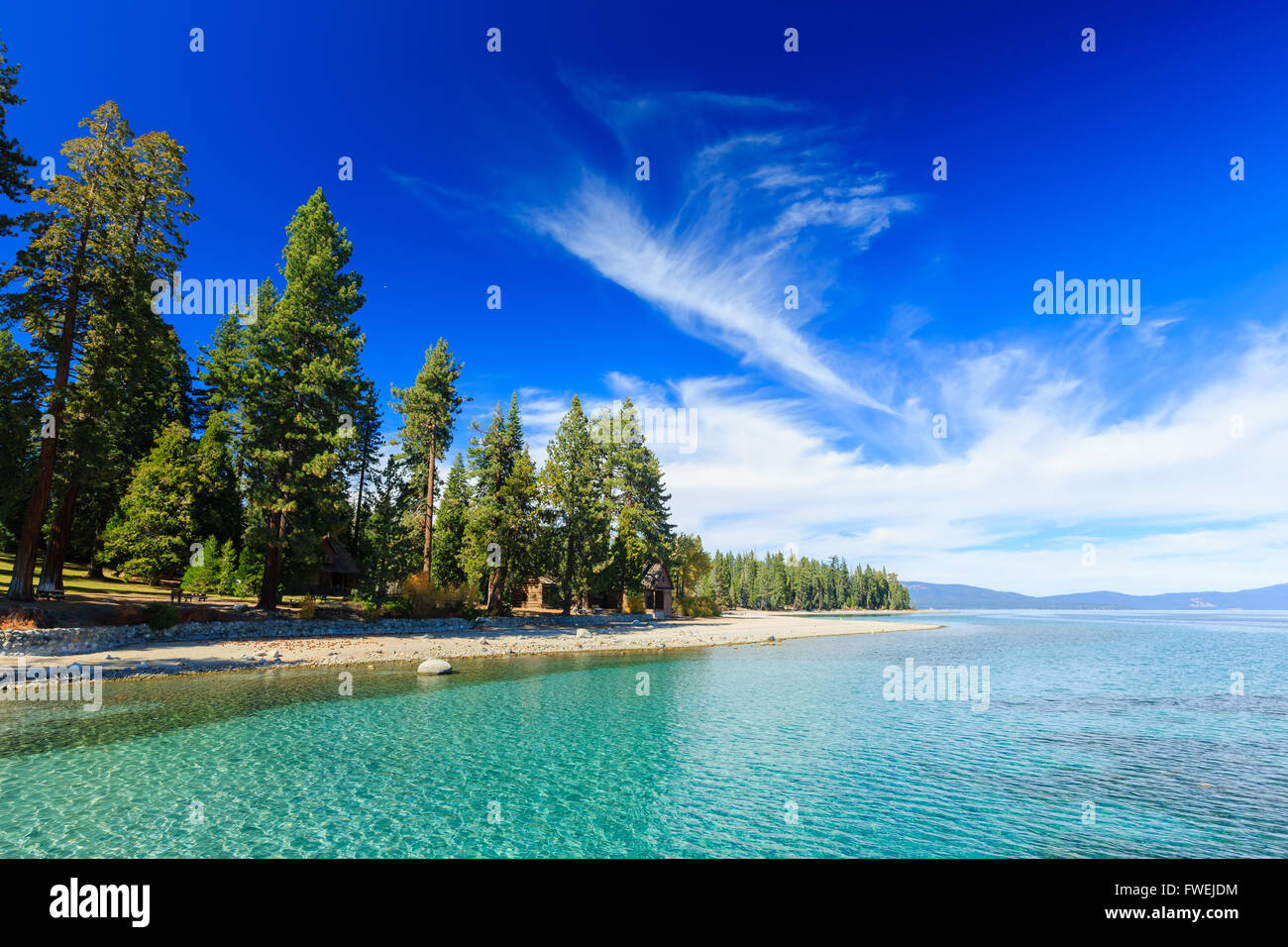 Super clear water and beautiful landscape at Lake Tahoe Stock Photo - Alamy