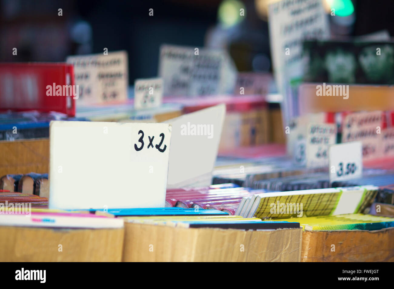 Second hand book sale in a park. Horizontal format Stock Photo - Alamy