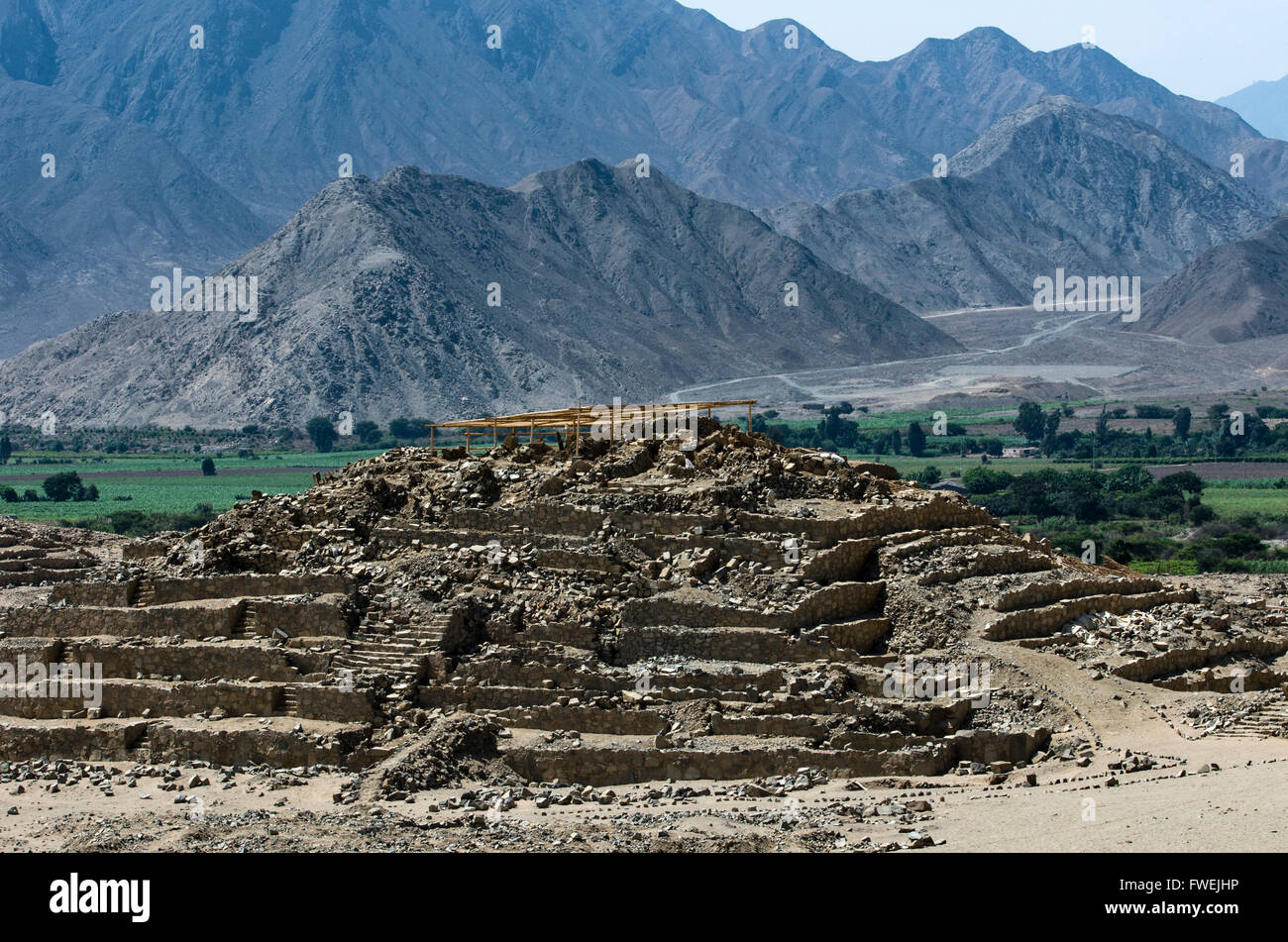 Archaeological zone of Caral ( 2600 BCE and 2000 BCE) . Supe valley ...