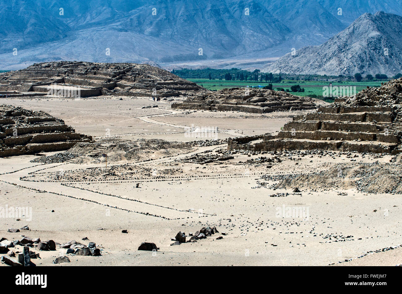 Archaeological zone of Caral ( 2600 BCE and 2000 BCE) . Supe valley ...
