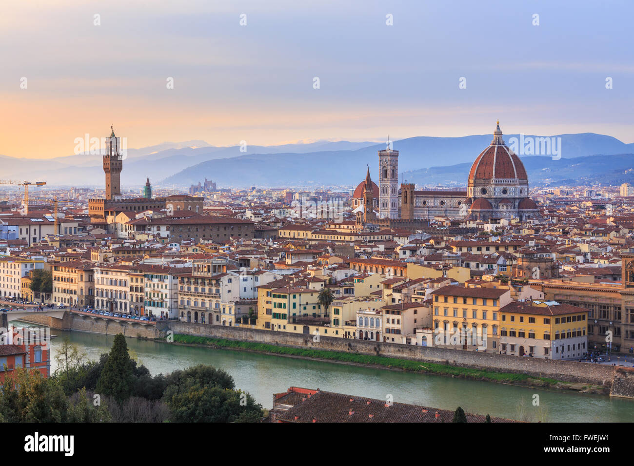 Sunset at Florence Stock Photo - Alamy
