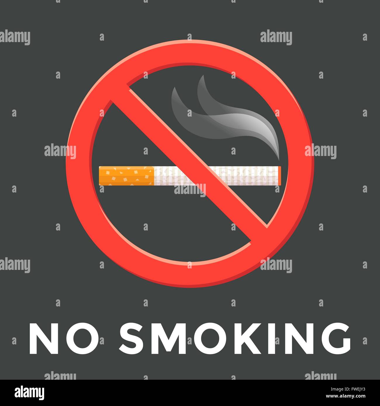 vector colored flat design no smoking warning sign isolated sticker ...