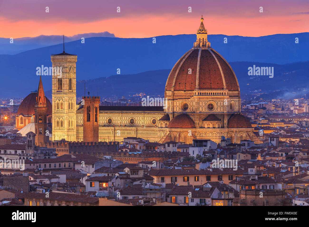 Sunset at Florence Stock Photo - Alamy