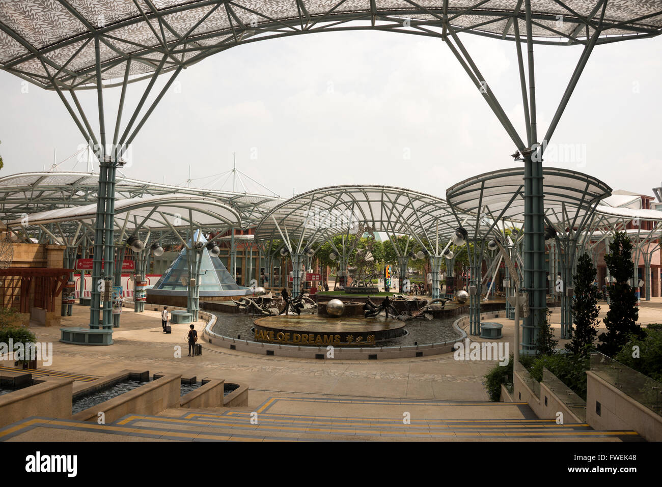 Inside the leisure park and some of its attractions on Sentosa Island ...