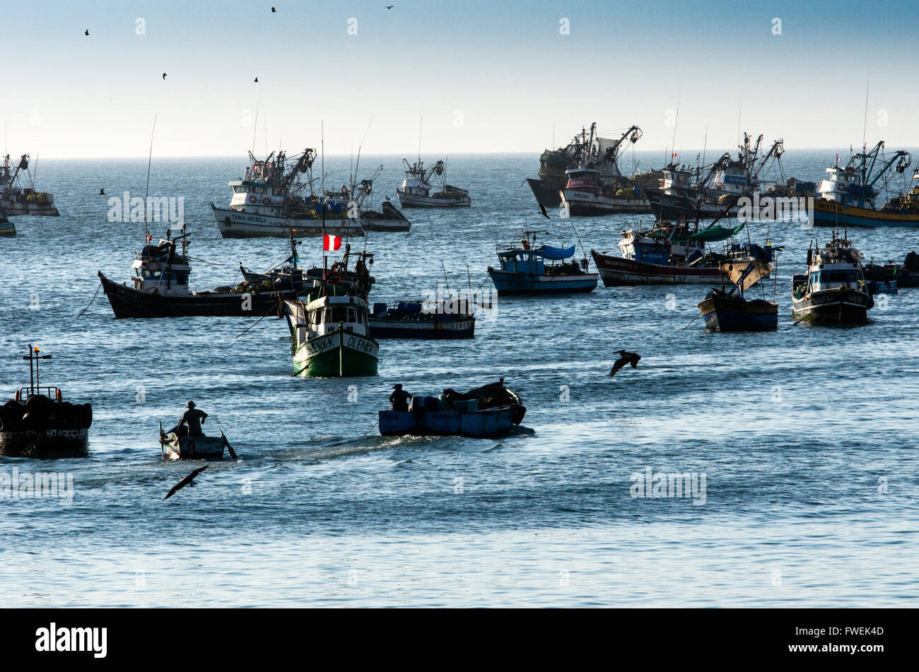 Huacho port in Lima region, Peru. Fishing vessel Stock Photo - Alamy