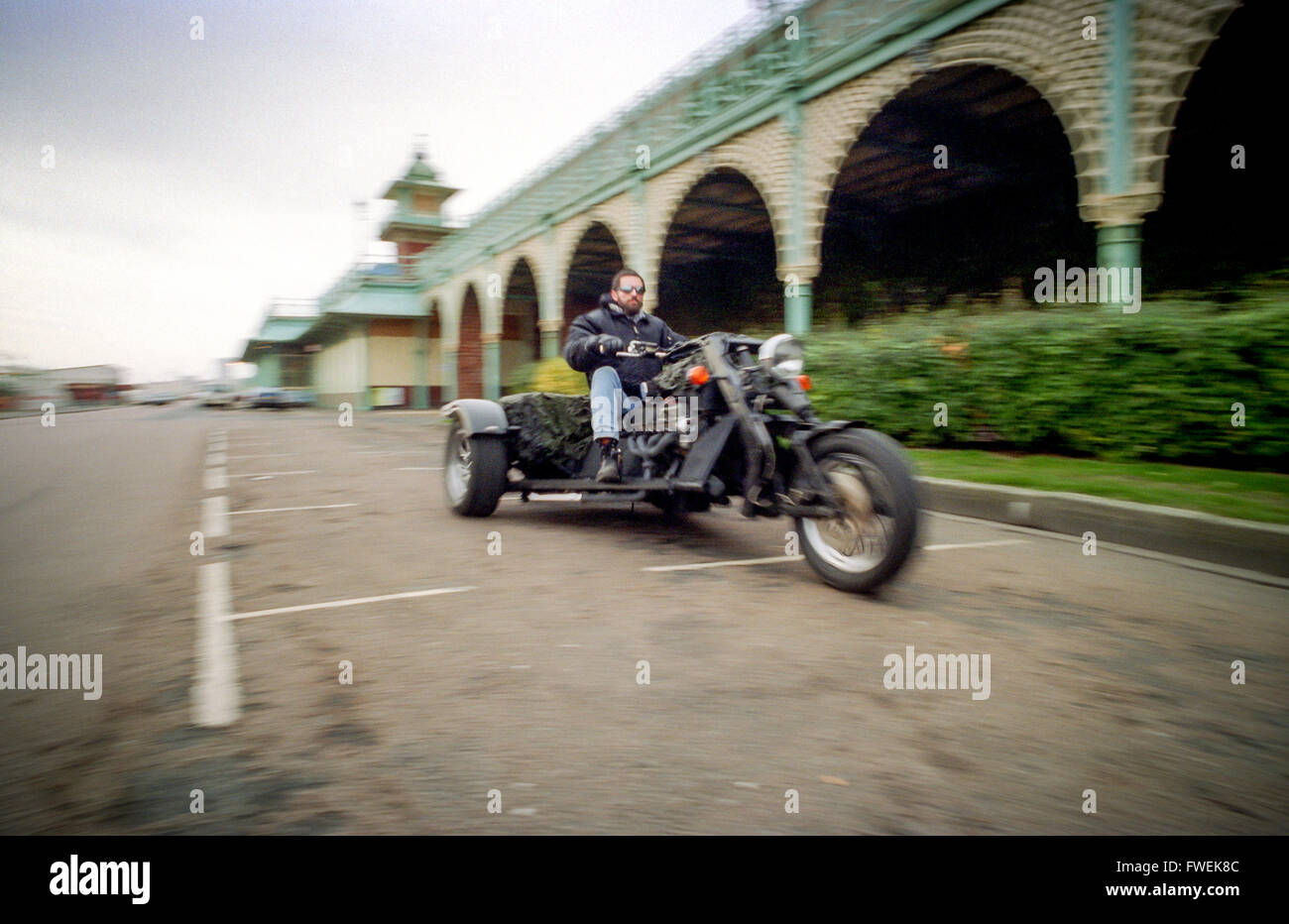 Mick Buckley, of "Re-Cycles", with his trike-bike Stock Photo - Alamy
