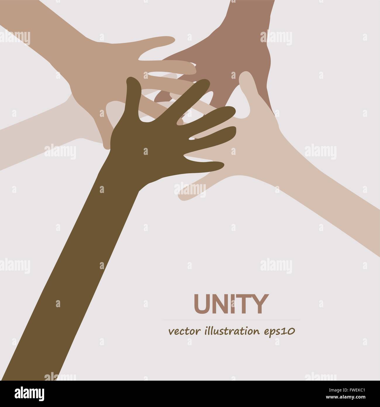Group hands raised diverse Stock Vector Images - Alamy