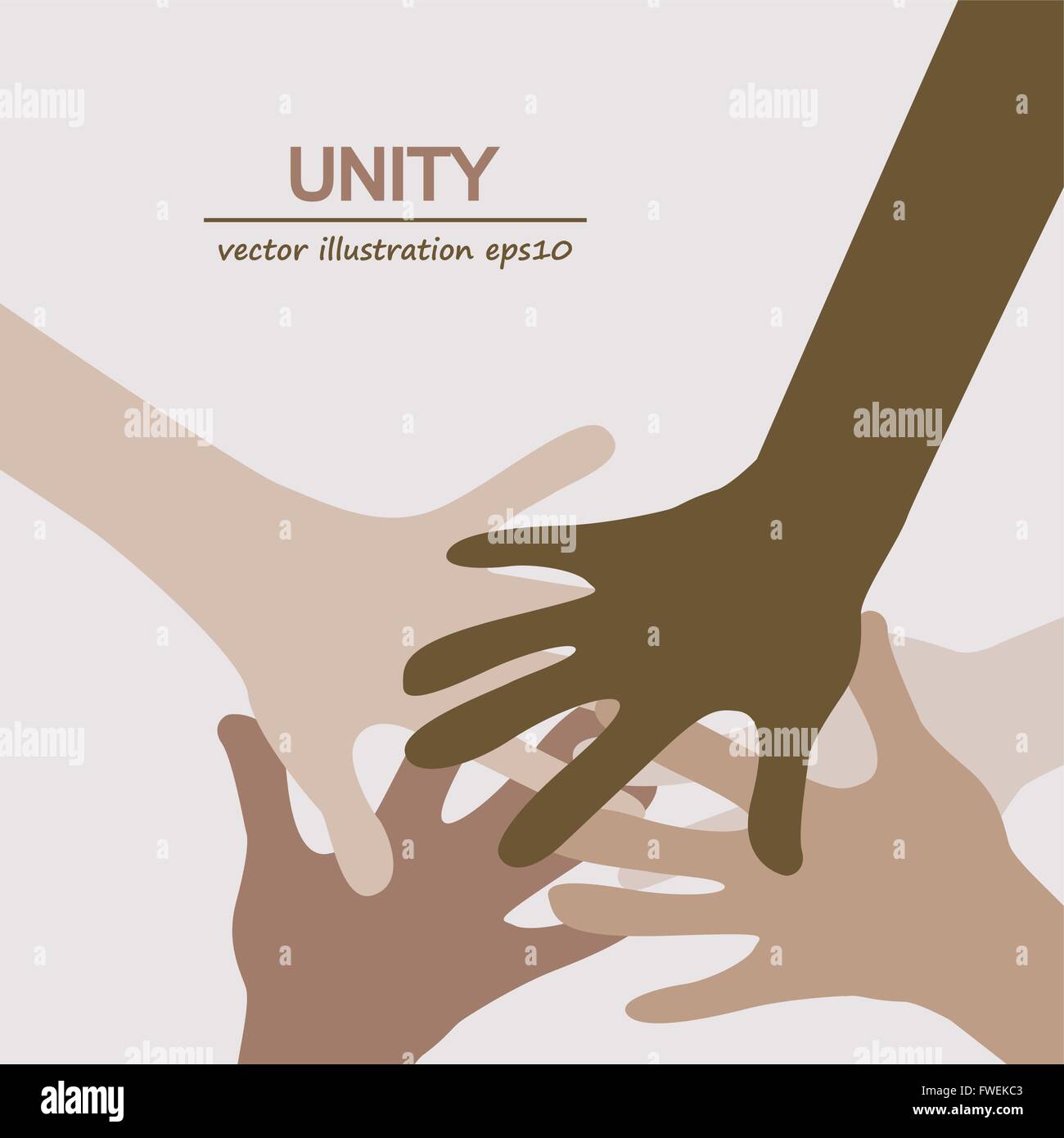 Group hands raised diverse Stock Vector Images - Alamy
