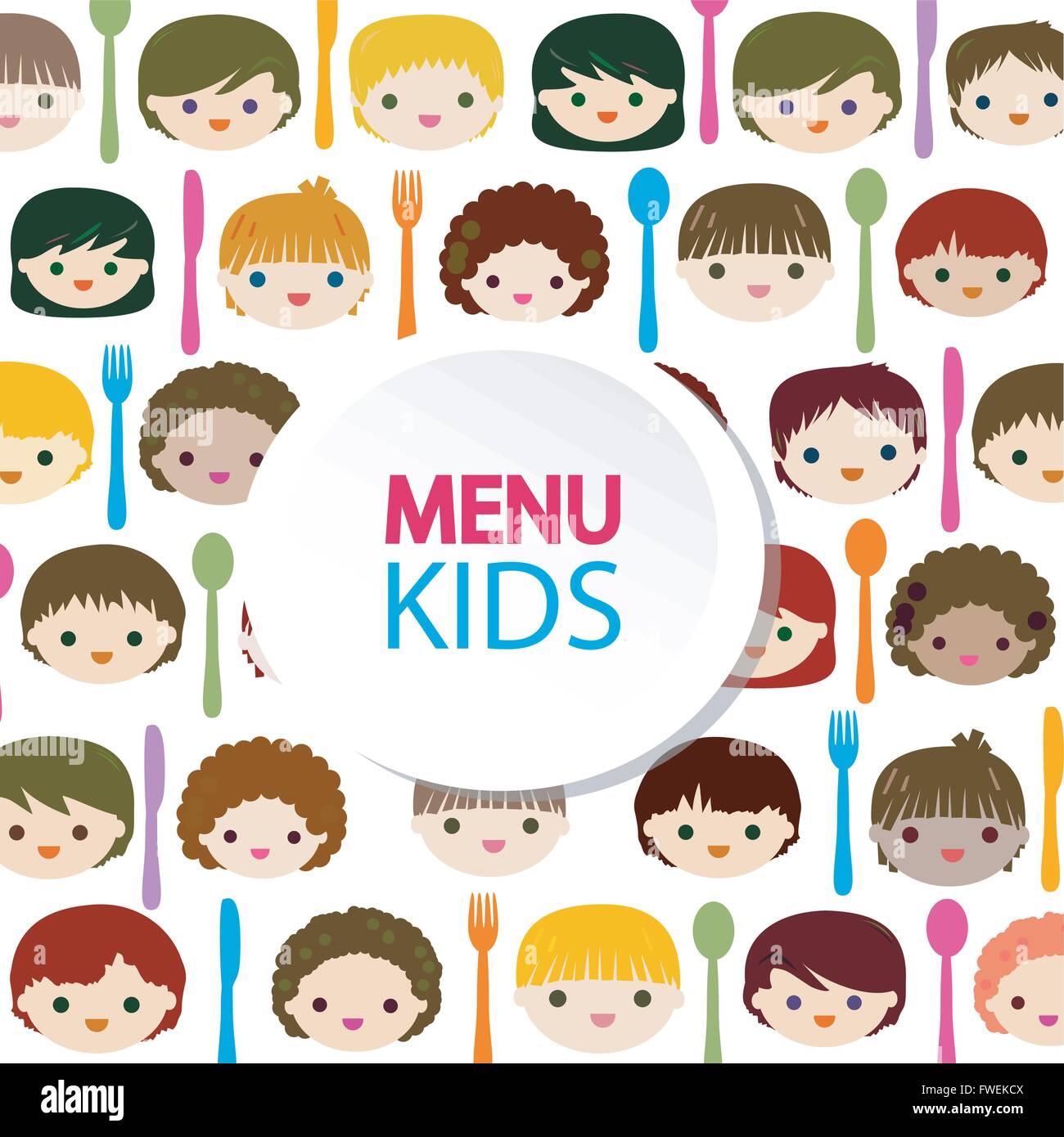 menu kids faces background Stock Vector Image & Art - Alamy