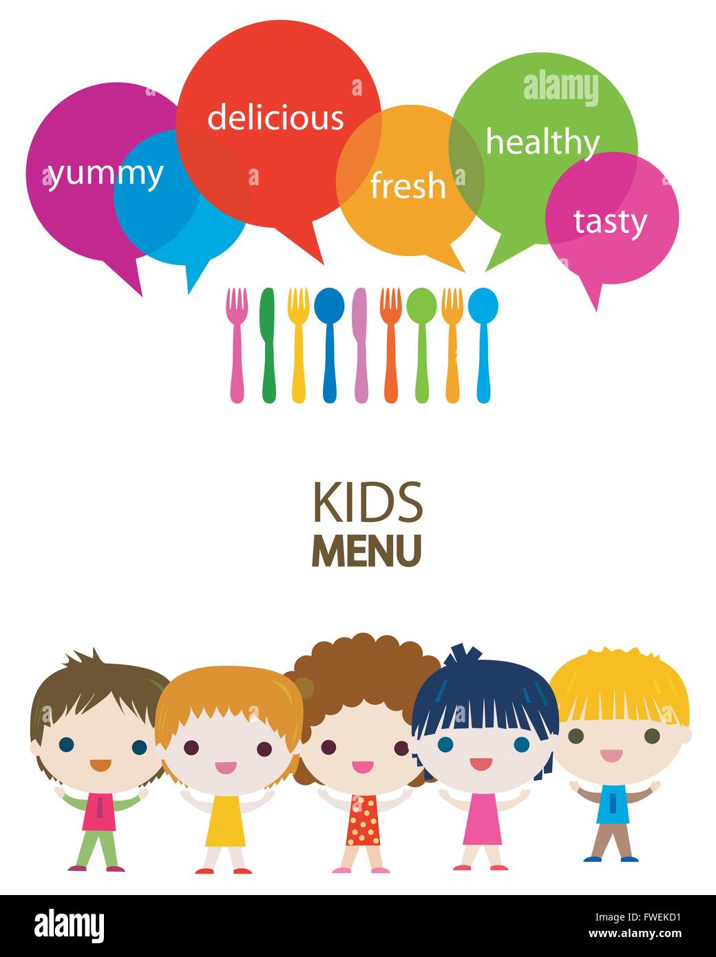 Kids menu background design Cut Out Stock Images & Pictures - Alamy