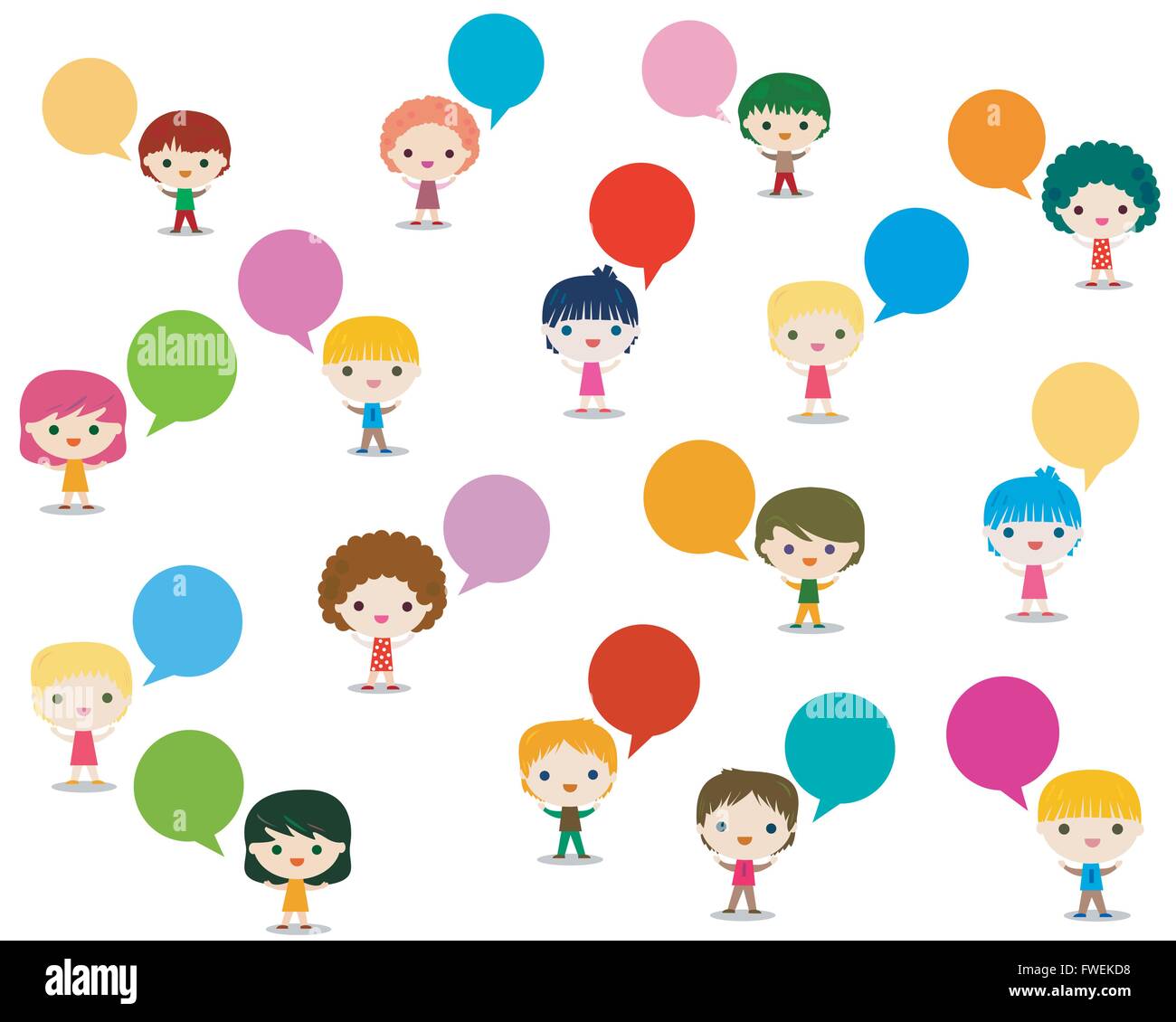 Cartoon kids speech bubble hi-res stock photography and images - Alamy