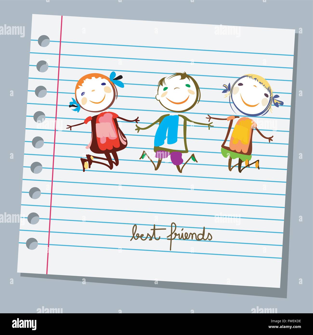 School best friends Stock Vector Images - Alamy